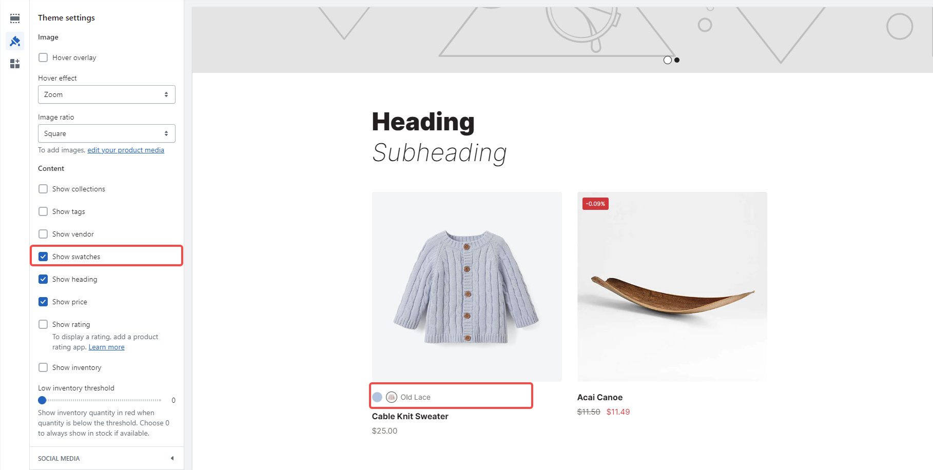 How do I set up swatches? - General settings - Neat Theme