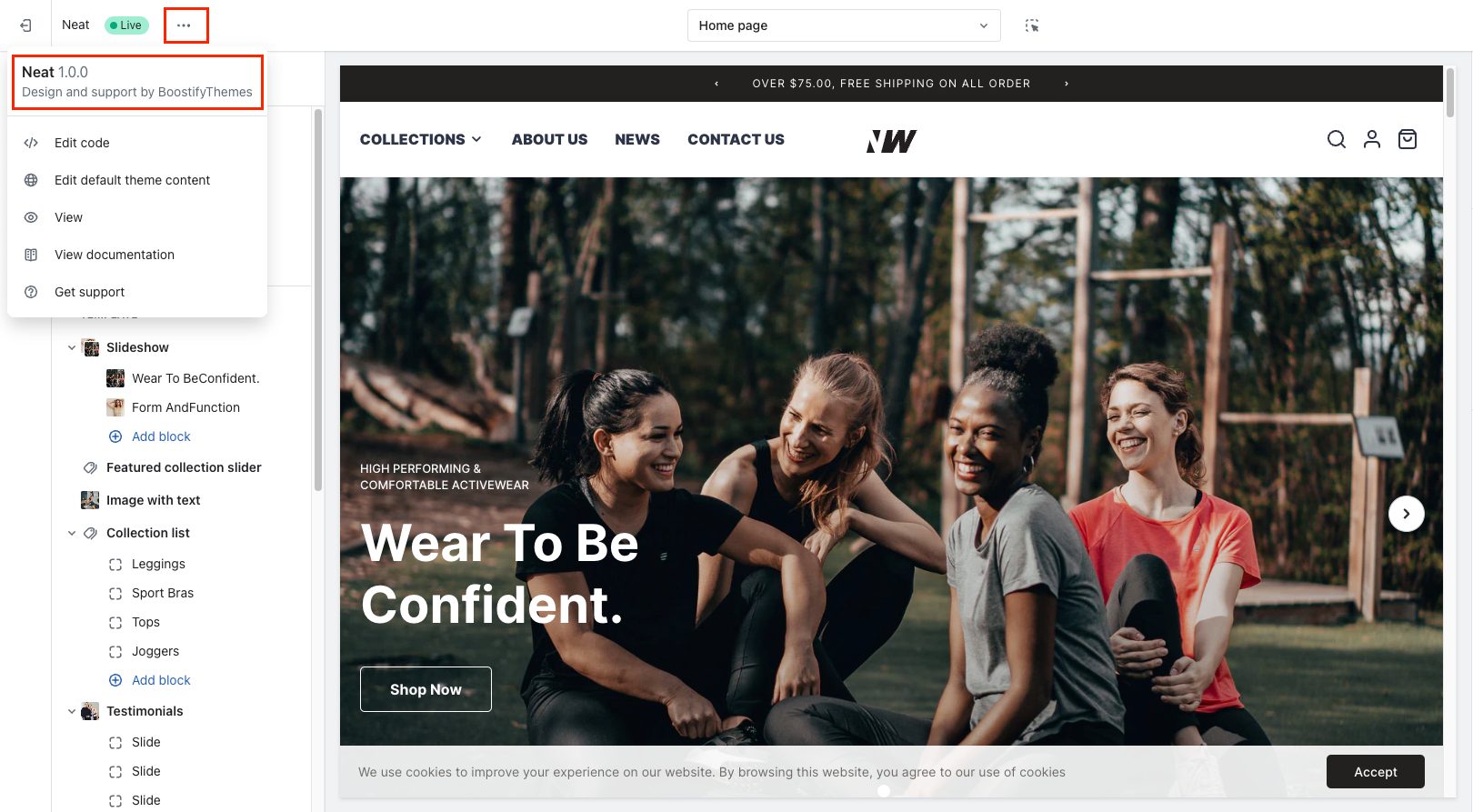 What version do I have? - General settings - Neat Theme