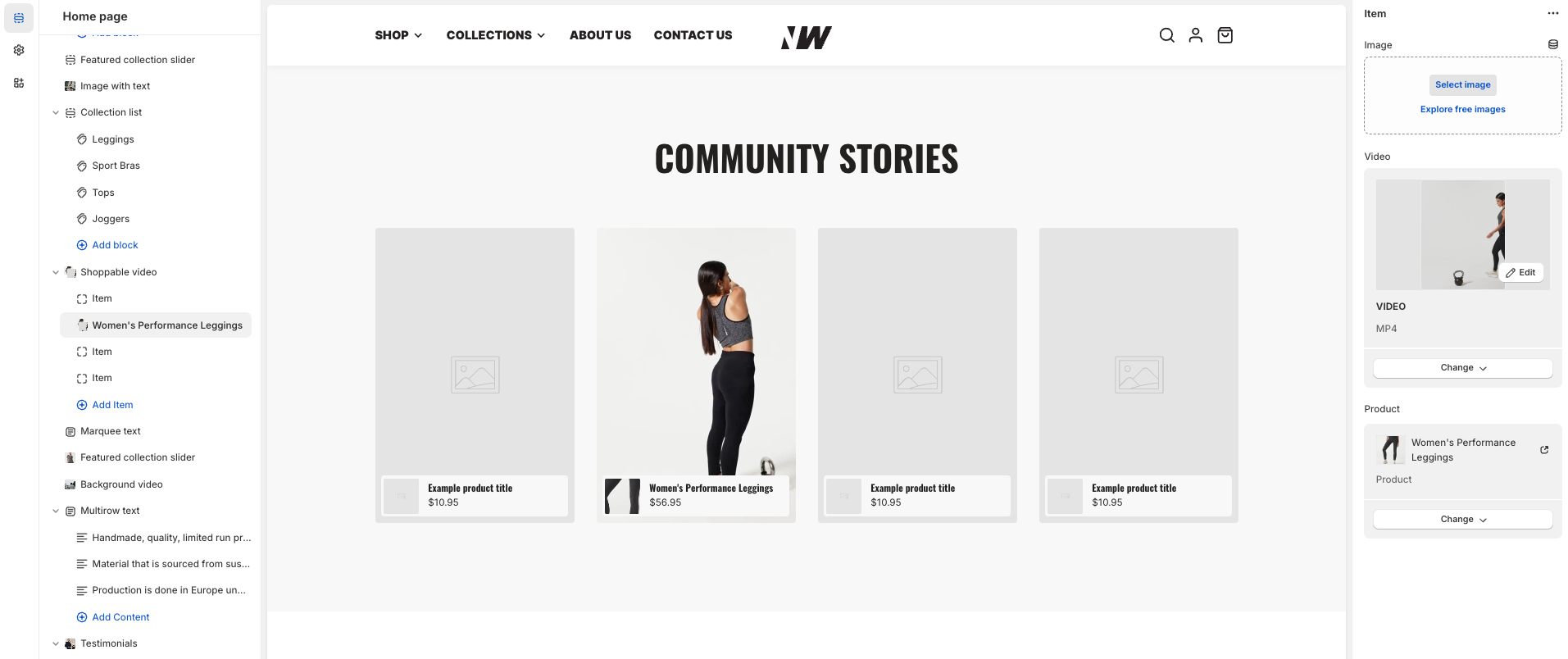 Shoppable video - Sections - Neat Theme