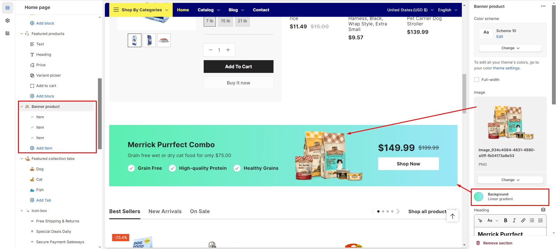 Banner product - Sections - Noire Theme