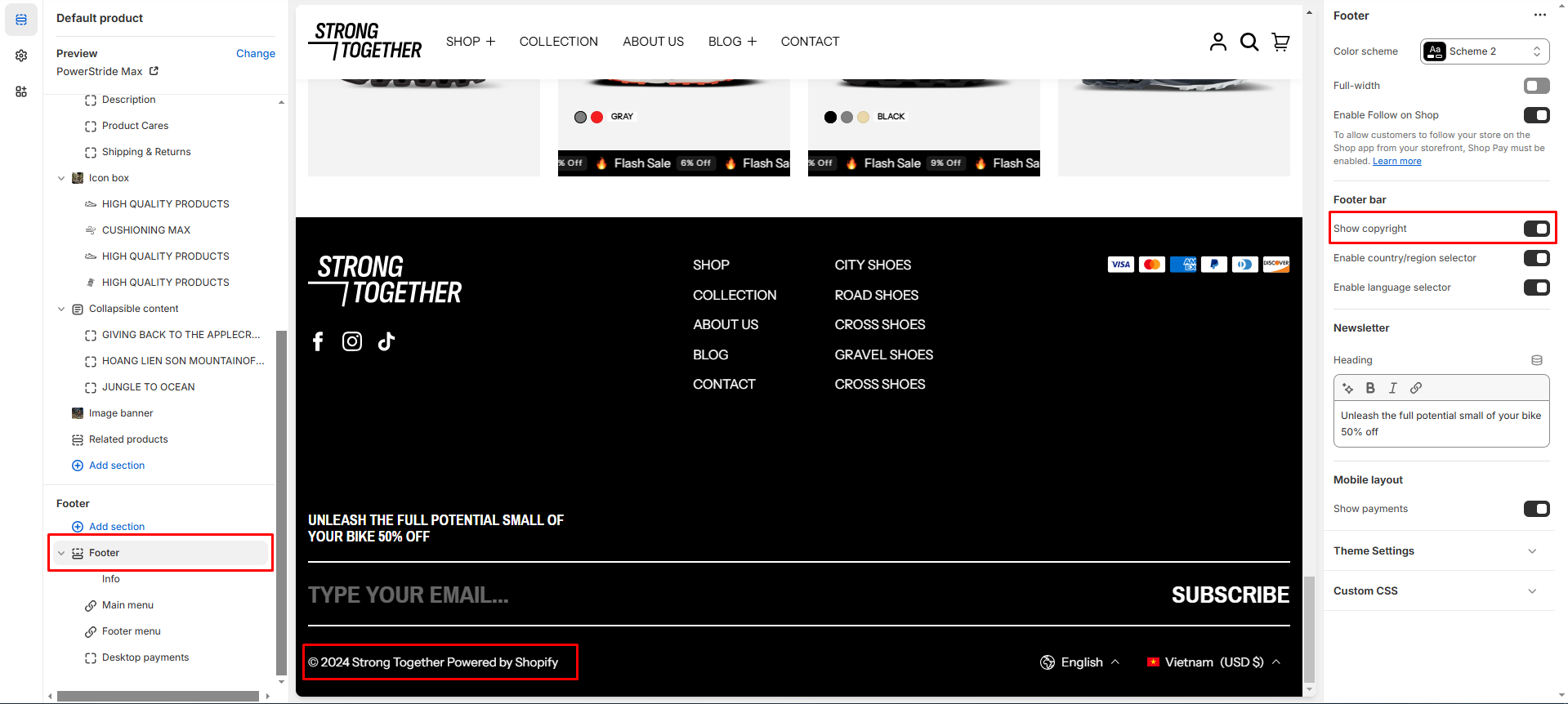 How do I remove "powered by Shopify" from the footer? - General settings