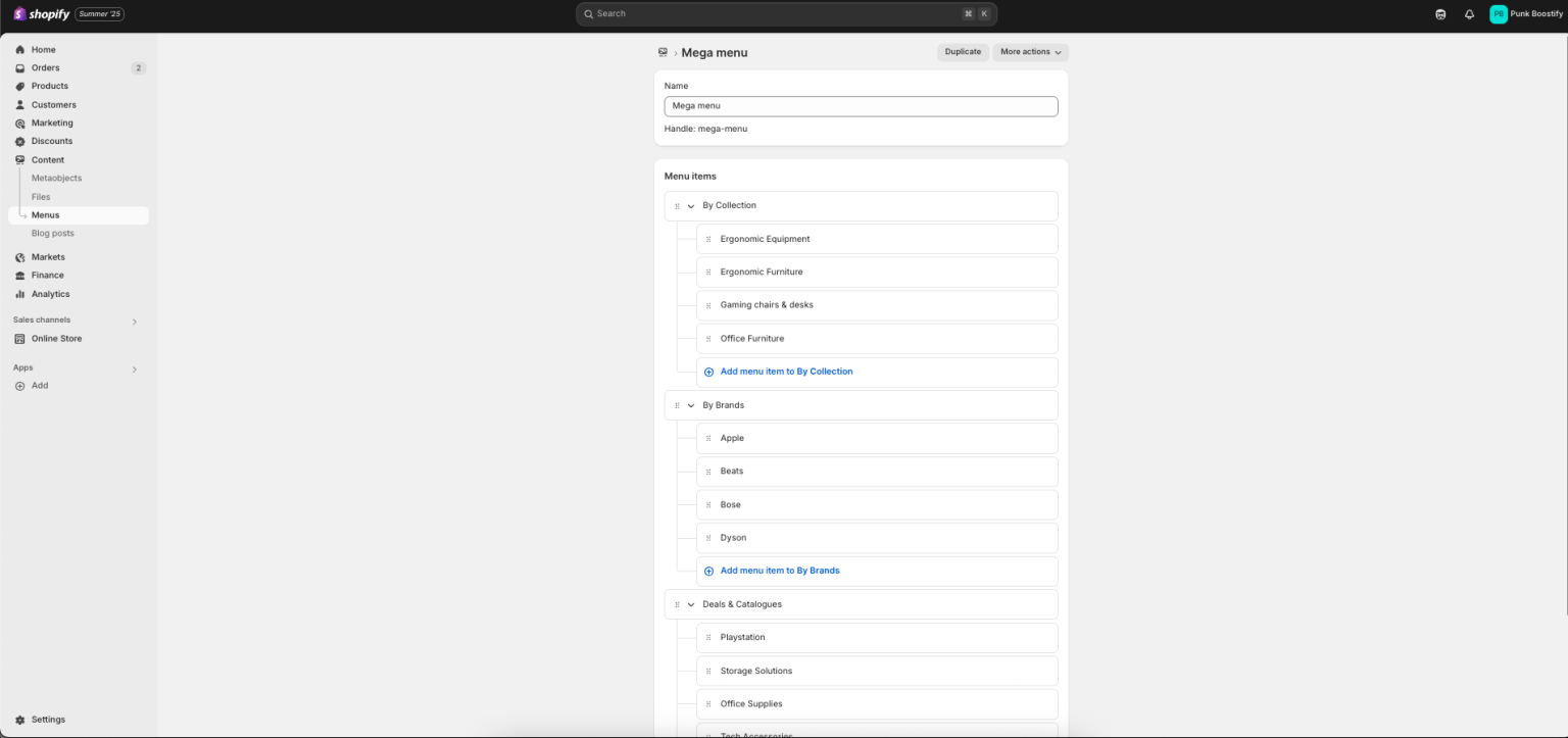 How to set up Mega menu - Advanced settings